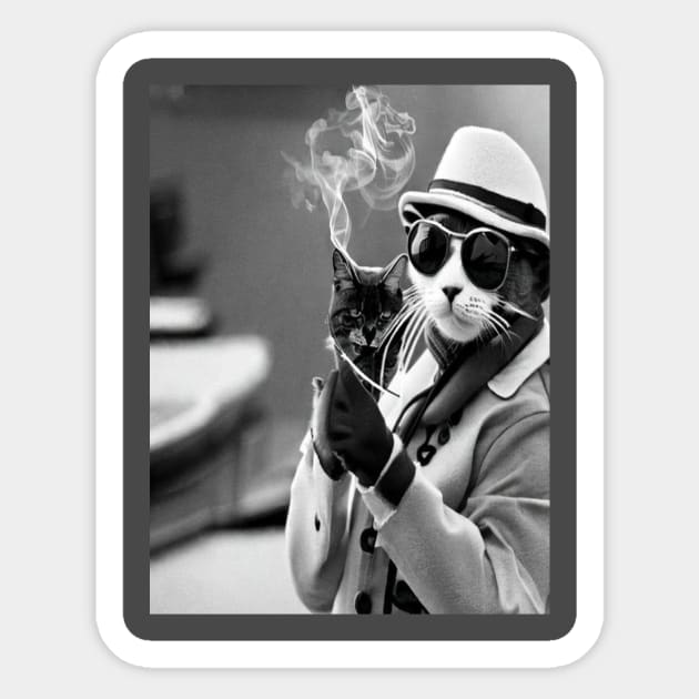 The Gangster Cat Cat Sticker Teepublic